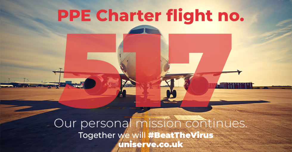 COVID-19: PPE flight no. 517 - Uniserve Group