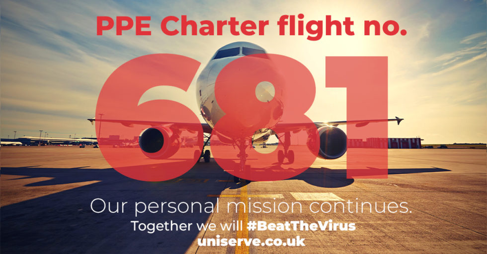 COVID-19: PPE flight no.681 - Uniserve Group