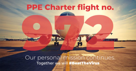 COVID-19: PPE flight no. 972 - Uniserve Group